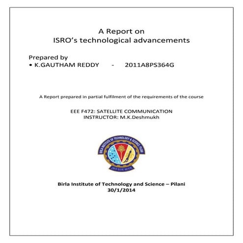 Isro technological advancements | PDF