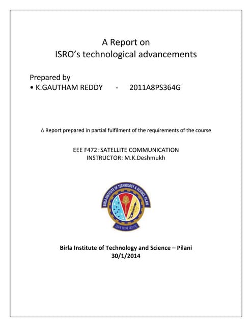 ISRO Presentation | PPT
