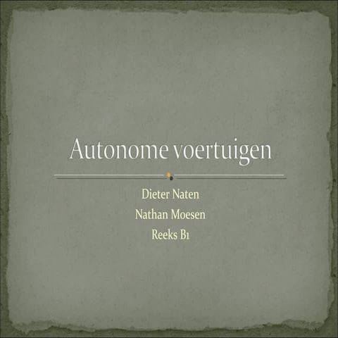 Autonoom voertuig | PPTX