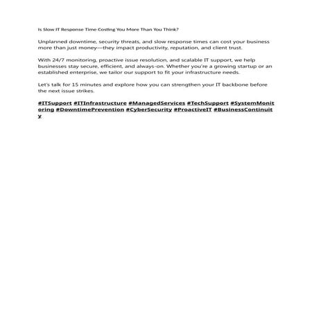 Is Slow IT Response Time Costing You More Than You Think | DOCX