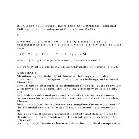 ISSN 2029-9370 (Print), ISSN 2351-6542 (Online). Regional FoRm.docx