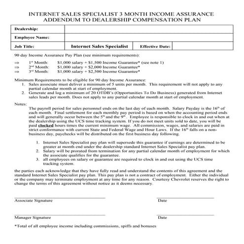 Sample pay plans | DOC
