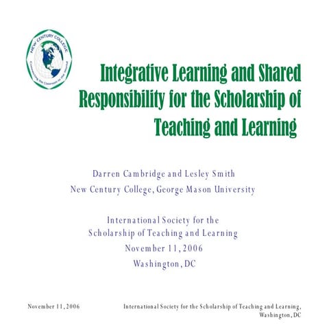 Introduction to the Scholarship of Teaching & Learning | PPTX