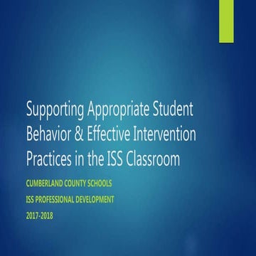 Iss pd supporting appropriate student behavior & effective intervention ...