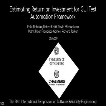 Estimating Return On Investment For Gui Test Automation Frameworks Pdf Web Development