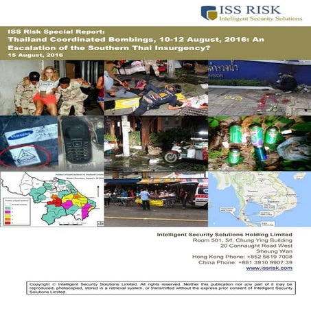 Thailand - Coordinated bombings 10-12 Aug 2016 - An Escalation of the ...