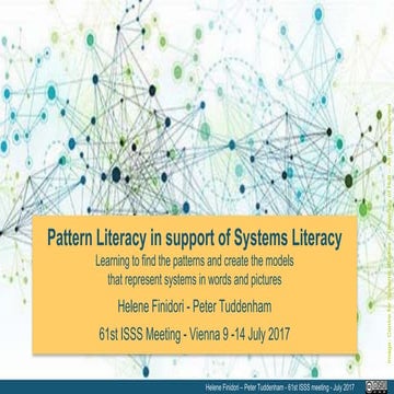 Pattern Literacy in Support of Systems Literacy | PPT