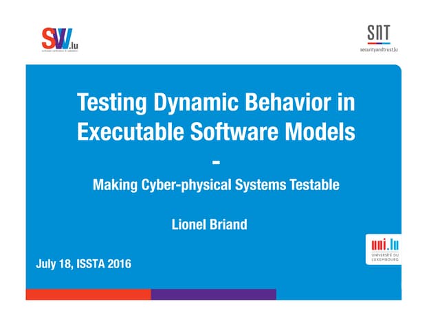 Testing Dynamic Behavior In Executable Software Models Making Cyber 3020