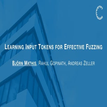 Lfuzzer Learning Input Tokens For Effective Fuzzing Ppt