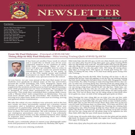 BVIS Newsletter 2014 - 2015 Issue 27 | PDF