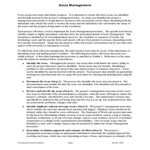 Issue management procedure | DOC