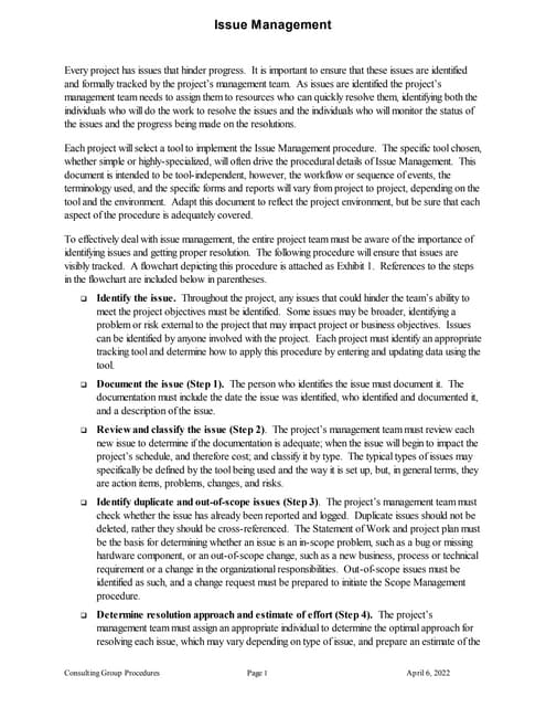 Issue Management Procedure PDF issue-management-procedure-pdf