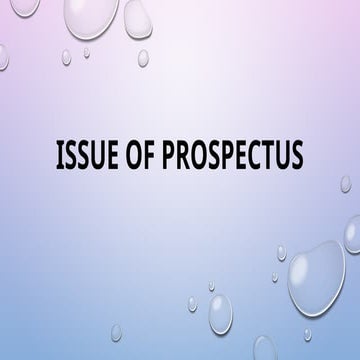 Issue of Prospectus .ppt. company law notes | PPTX