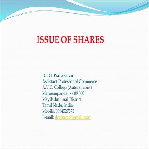 Issue of shares | PPT