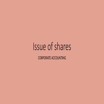 ISSUE OF SHARES.pptx in corporate accounting | PPTX