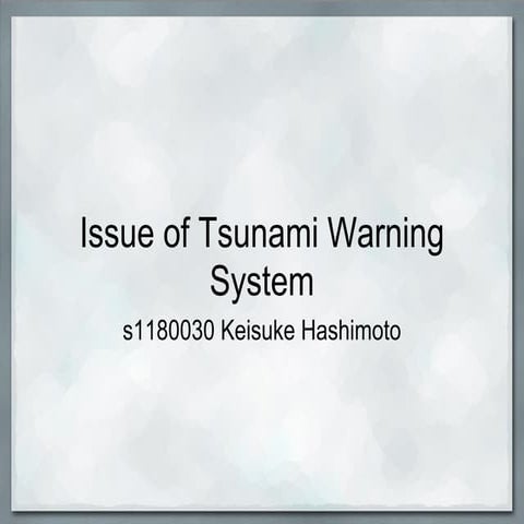 The tsunami warning system (week 12 cwhw) | PDF