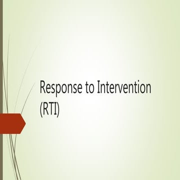 Response to Intervention report | PPT
