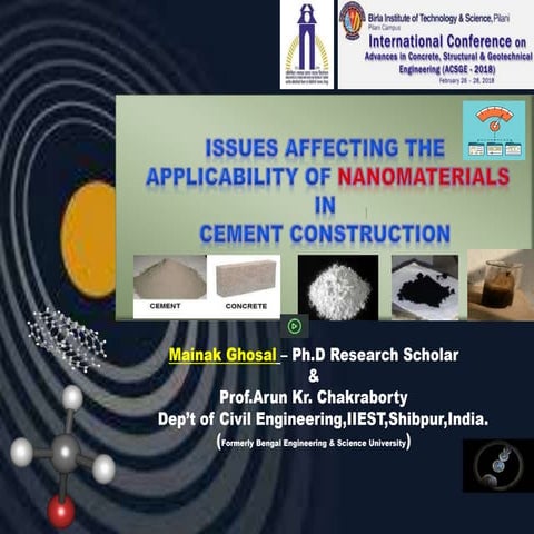 Issues Affecting The Applicability Of Nanomaterials In Cement