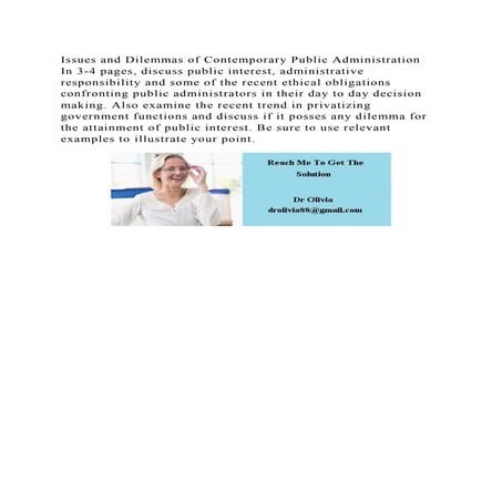 Issues and Dilemmas of Contemporary Public AdministrationIn 3-4 pa.docx