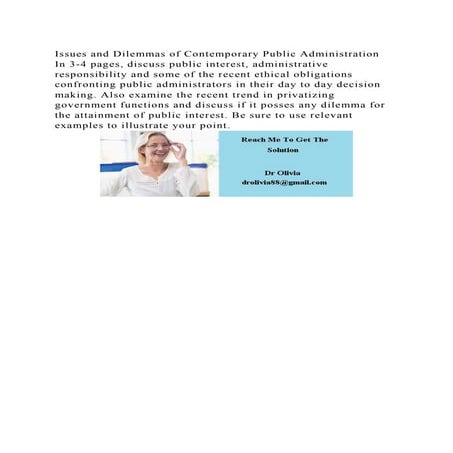 Issues and Dilemmas of Contemporary Public AdministrationIn 3-4 pa.docx