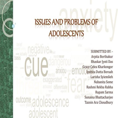 Issues and problems of adolescents | PPTX