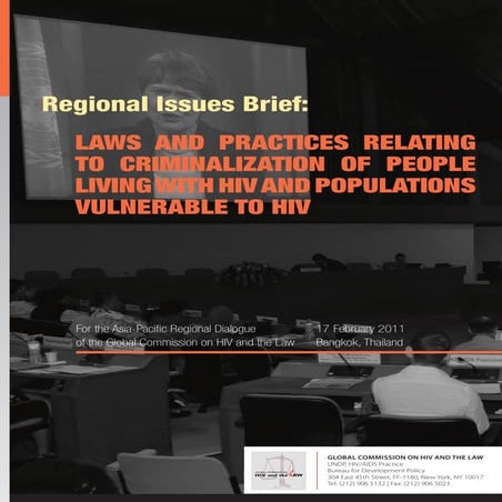 Regional Issues Brief : LAWS AND PRACTICES RELATING TO CRIMINALIZATION ...
