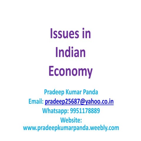 Issues in indian economy | PPTX