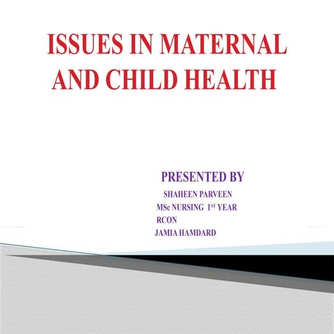 Issues of maternal and child health | DOC