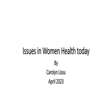 Issues in Women Health today in Midwifery.pptx