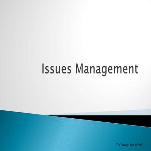 Issues management slideshow | PPTX