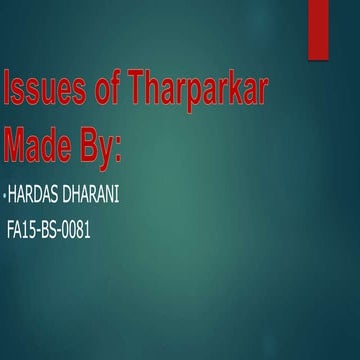 Issues of Tharparkar | PPTX