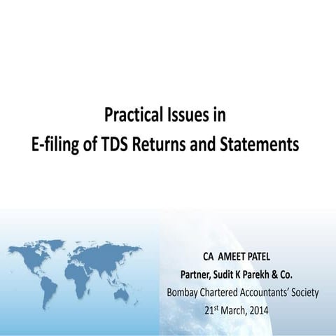 Issues on filing of e tds returns and statements | PDF | Personal Taxes | Personal Finance