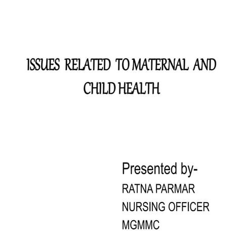 Issues of maternal and child health | DOC
