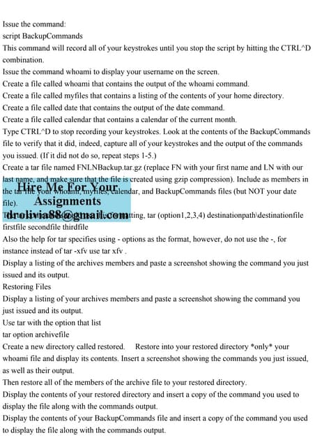 Issue The Commandscript Backupcommandsthis Command Will Record Pdf