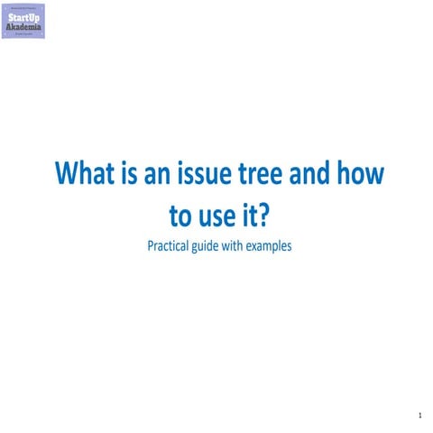 What is an issue tree and how to use it? | PDF