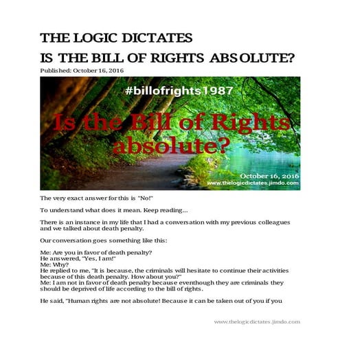 Is the bill of rights absolute? | PDF