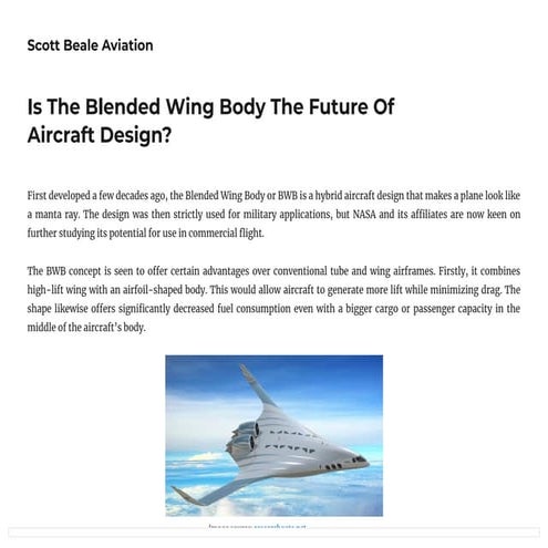Is The Blended Wing Body The Future Of Aircraft Design? | PPT