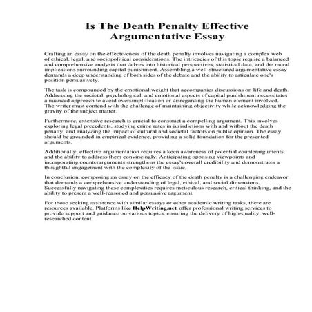 Is The Death Penalty Effective Argumentative Essay.pdf