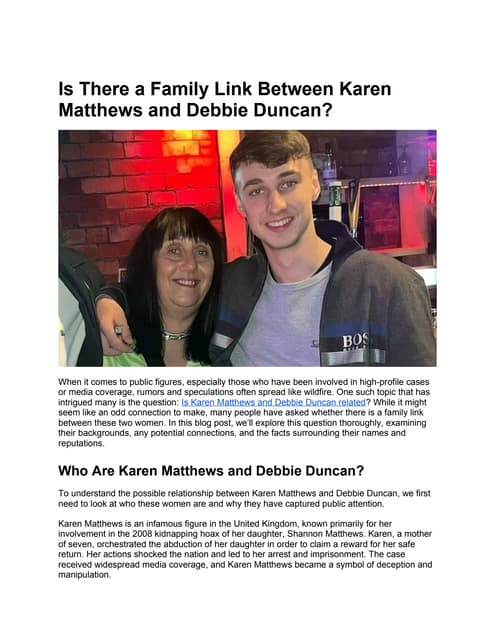 Are Debbie Duncan and Karen Matthews Related_ Clearing Misconceptions with Facts.docx