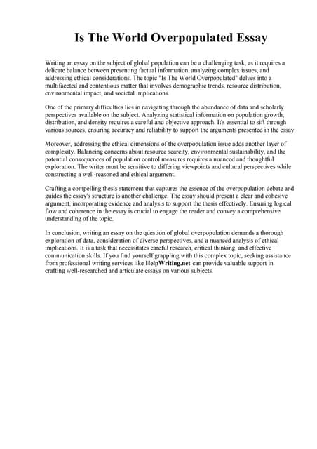 Essay On Human Population.pdf