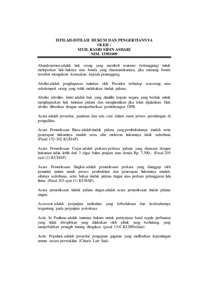 Istilah Istilah Hukum