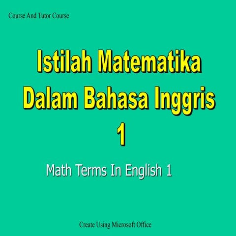 istilah Matematika Dalam Bahasa Inggris - Math Terms In English 1.ppt