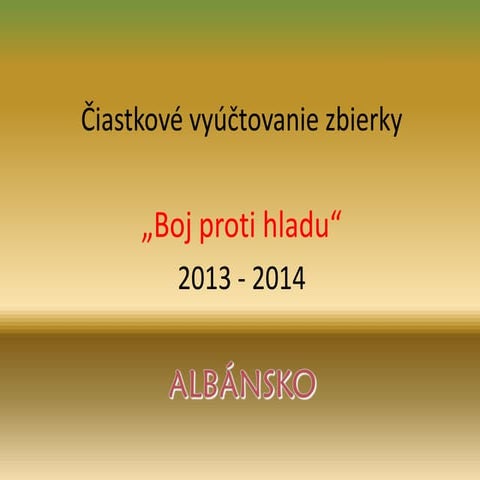 Boj proti hladu v Albánsku | PPT