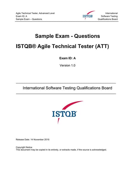 Ctfl at sample exam a v1.2 questions | PDF