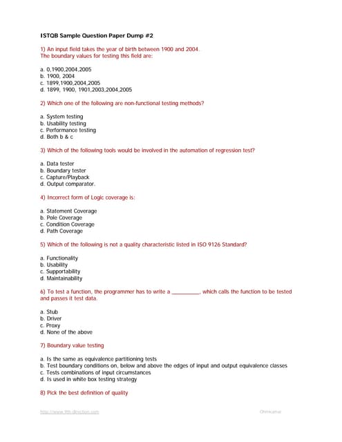 Istqb exam sample_paper_2 | PDF