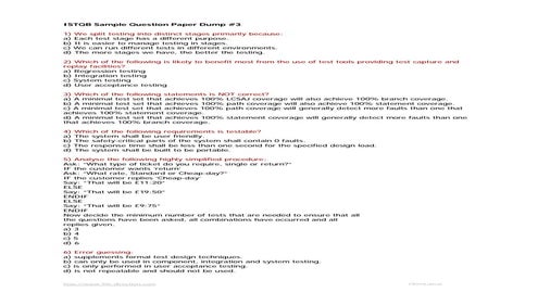 Istqb Exam Sample Paper 1