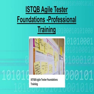 Istqb Agile Tester Foundations Professional Training Pptx Educational Assessment Education