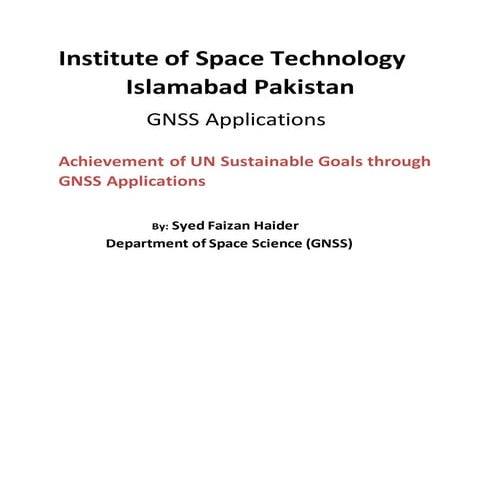 Achievement of UN Sustainable Goals through GNSS Applications | DOCX