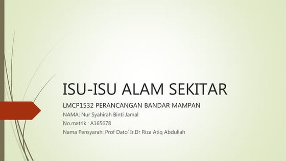 Isu isu alam sekitar | PPTX