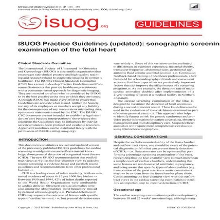 ISUOG Practice Guidelines (updated): sonographic screening examination ...